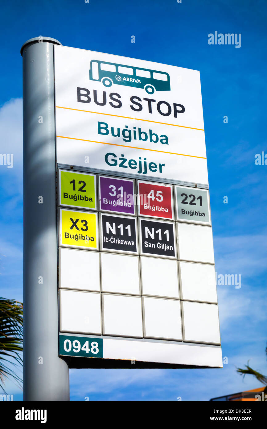 Bus reise stoppschild arriva logo insel malta -Fotos und -Bildmaterial ...