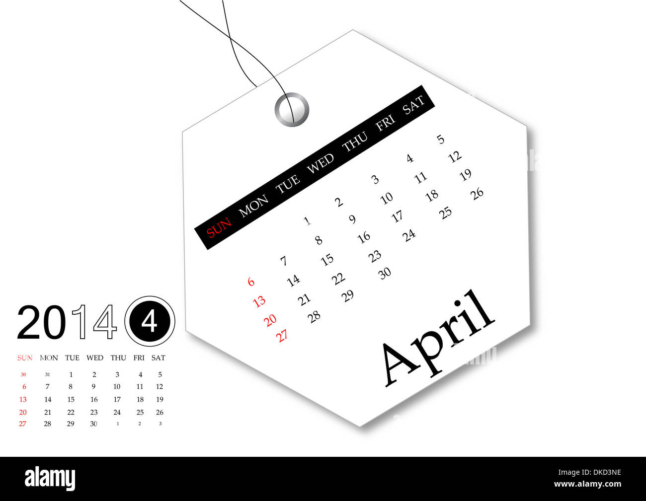 Illustration Calendar Page April Stockfotos & Illustration Calendar ...