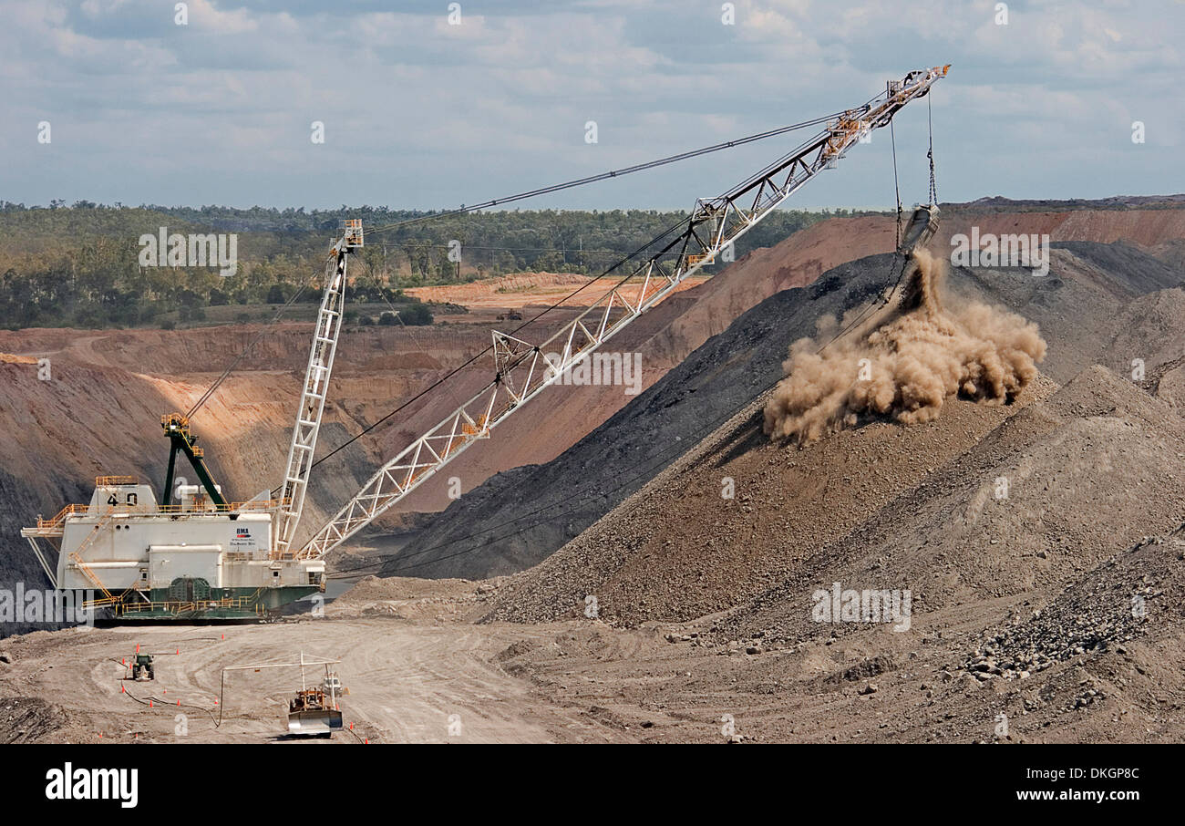 Blick auf massive Drag Linie Bagger arbeiten in offenen Schnitt Kohle ...
