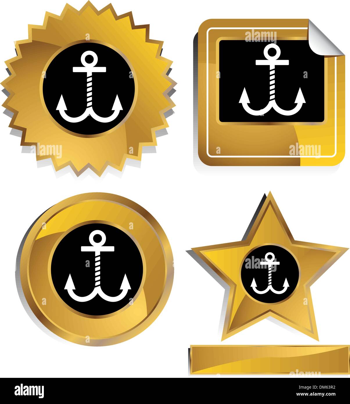 Gold anchor vector illustration -Fotos und -Bildmaterial in hoher ...