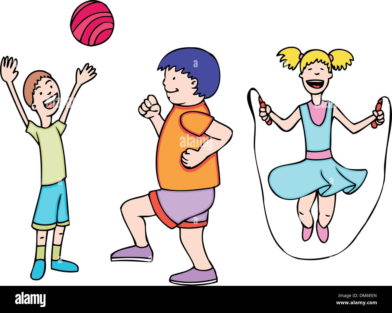 Kinder spielen und Bewegung Vektor Abbildung - Bild: 64067325 - Alamy