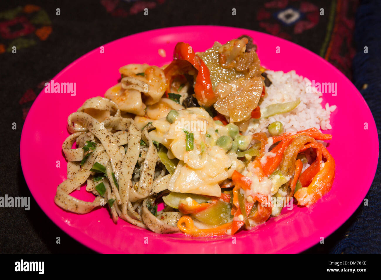 Bhutan Bhutan, Bumthang, Essen, Ema Datse, Buchweizen Nudeln, Reis und ...