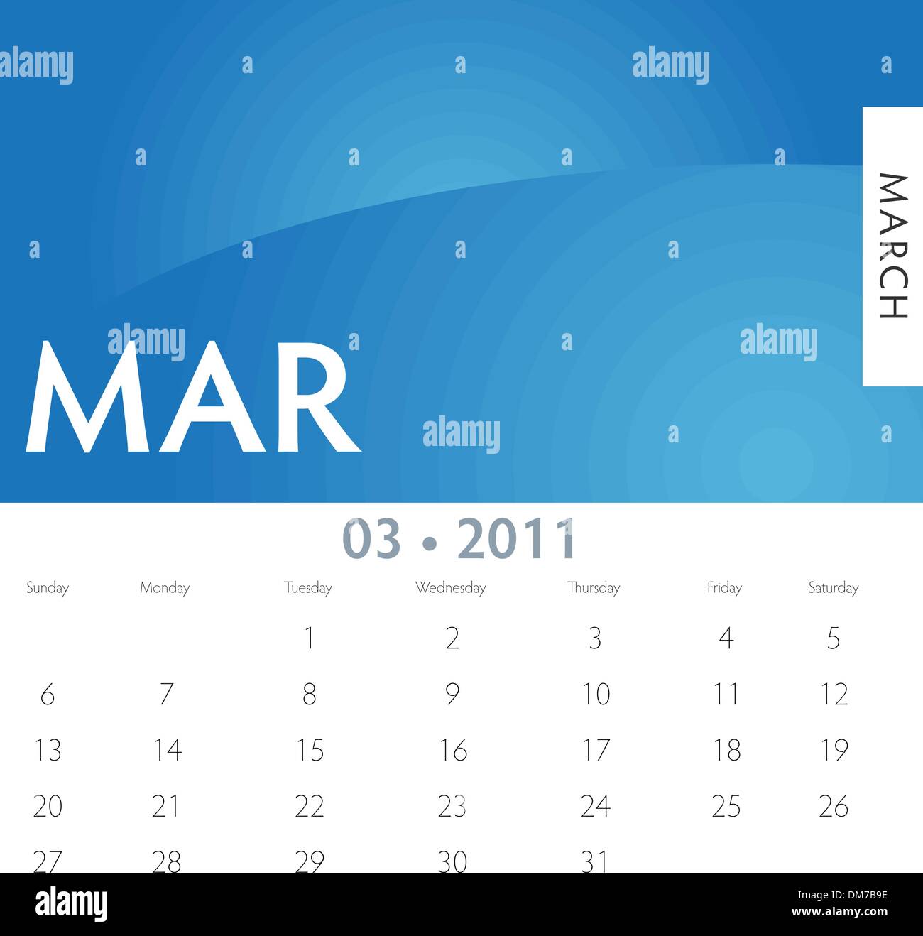 März kalender Stock-Vektorgrafiken kaufen - Alamy