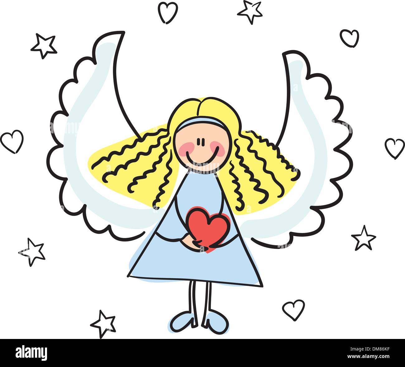 Engel mit Herz-Vektor-illustration Stock-Vektorgrafik - Alamy