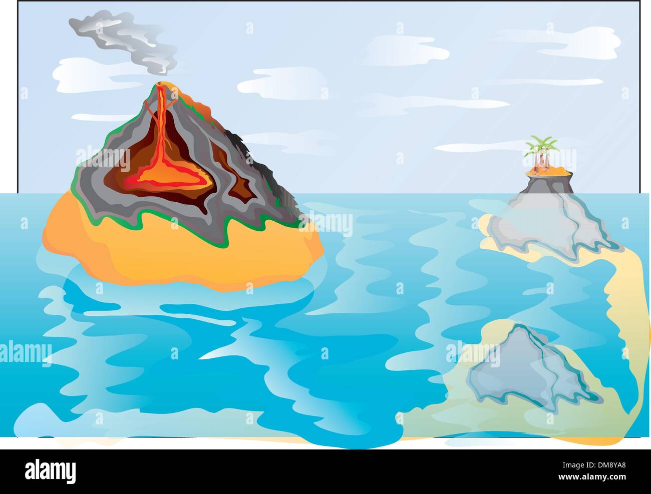 Volcano cross section cross section Stock-Vektorgrafiken kaufen - Alamy