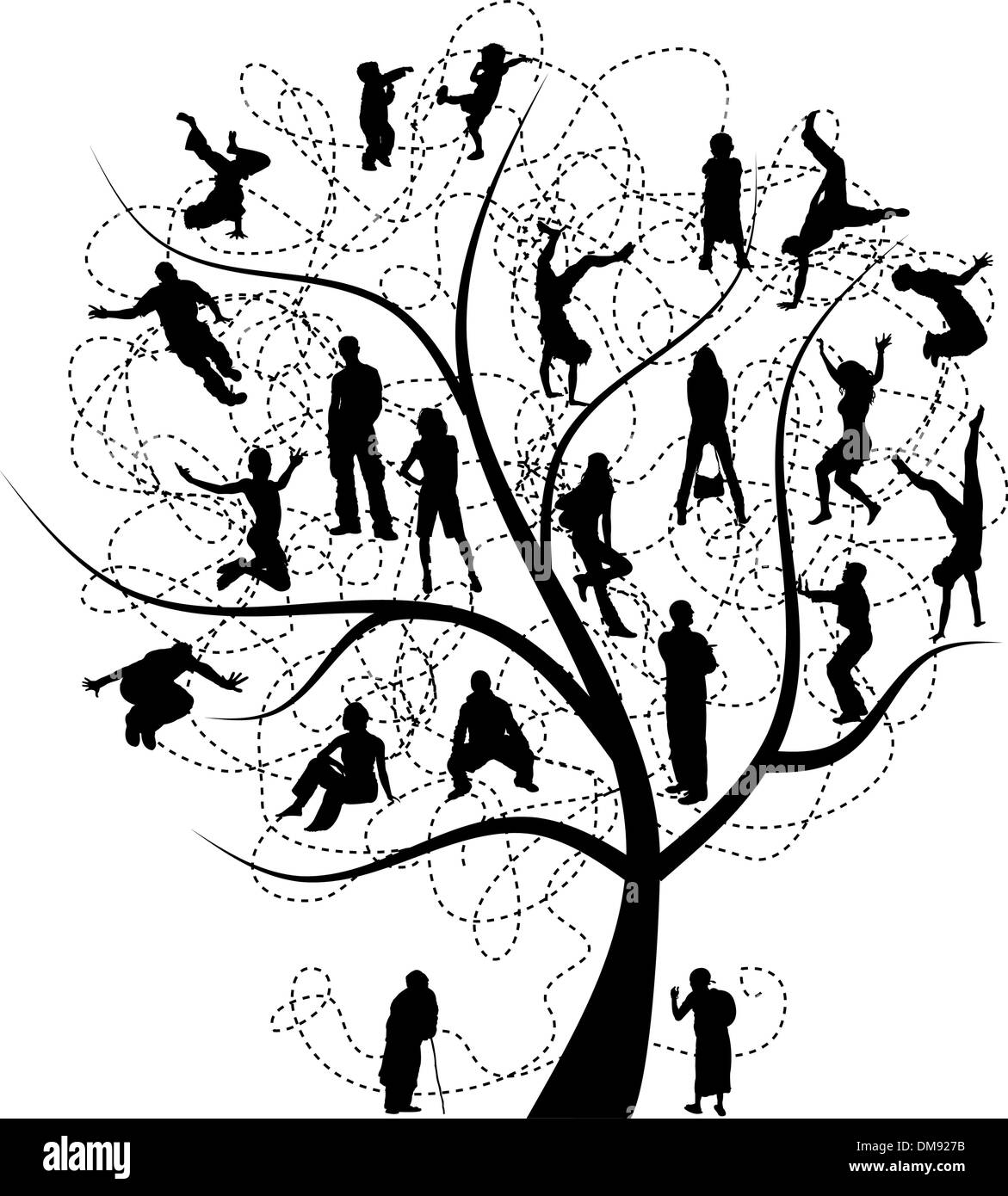 Stammbaum symbol Schwarzweiß-Stockfotos und -bilder - Alamy