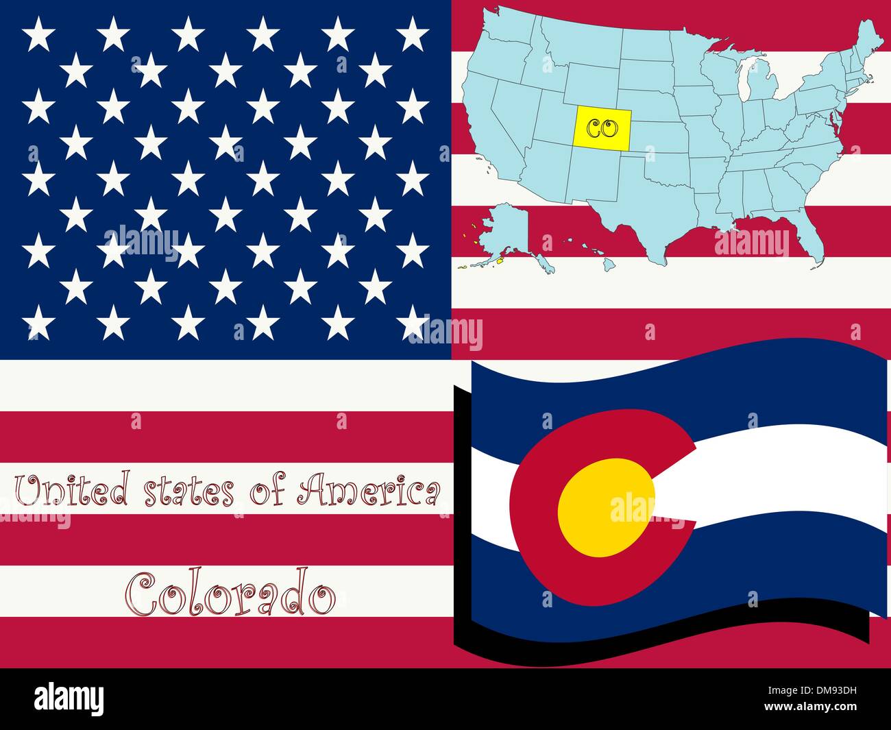 Politische karte von colorado Stock-Vektorgrafiken kaufen - Alamy