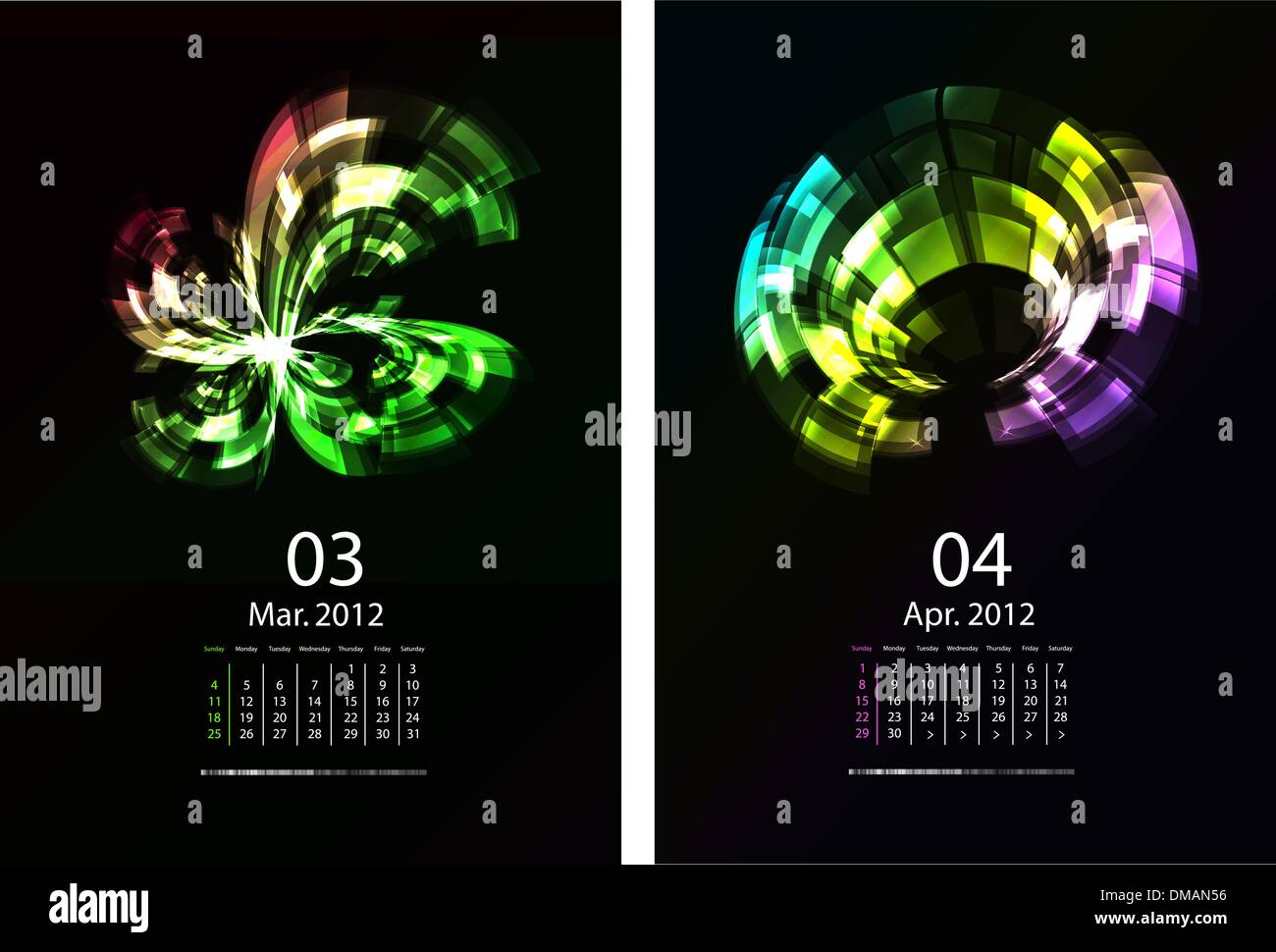 März kalender Stock-Vektorgrafiken kaufen - Alamy