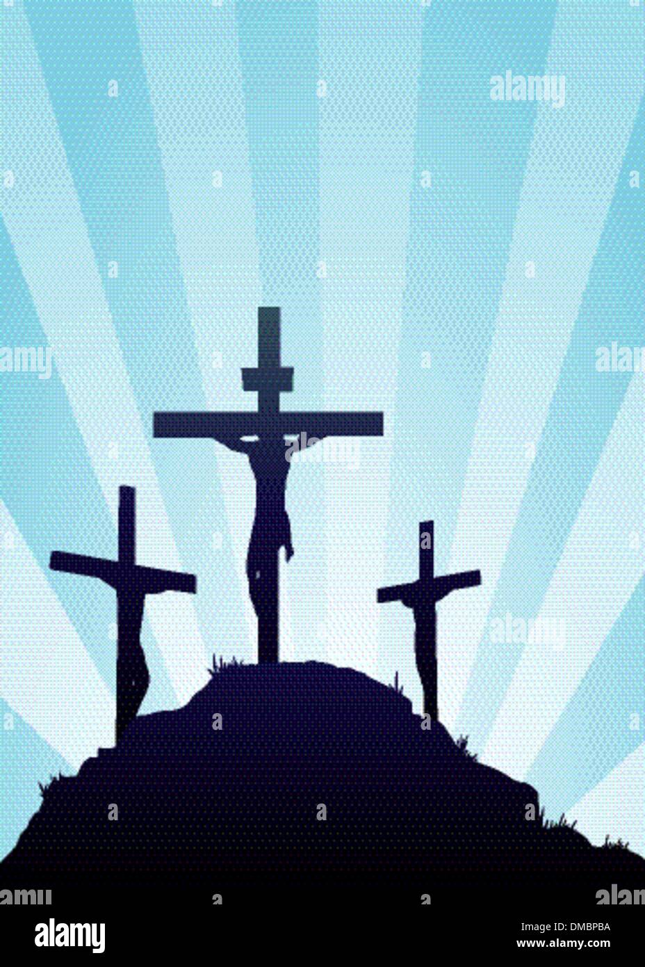 Kreuz bei sonnenuntergang Stock-Vektorgrafiken kaufen - Alamy
