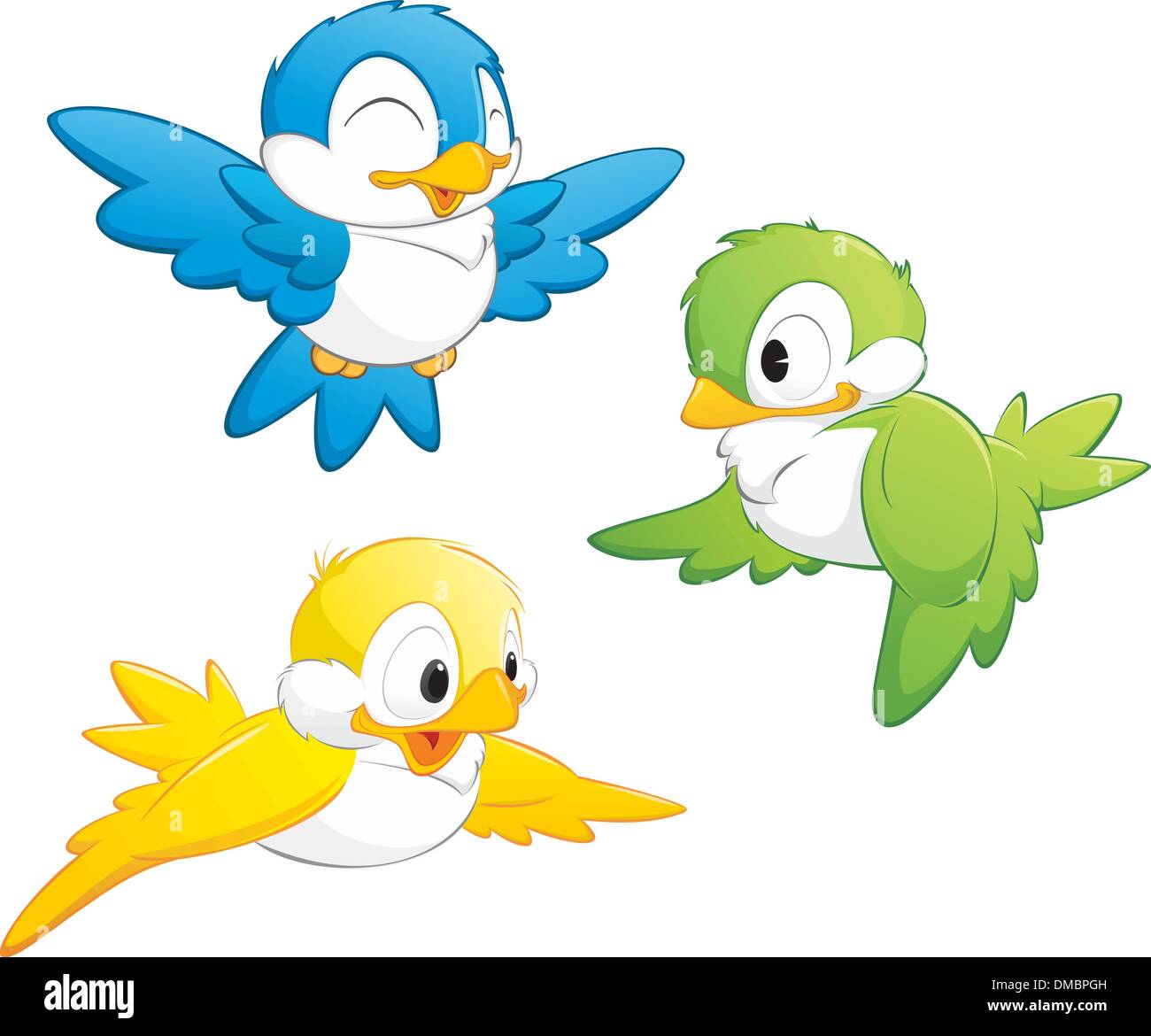 Niedliche Cartoon Vögel Fliegen Storch Mit Baby. Niedlichen Vogel