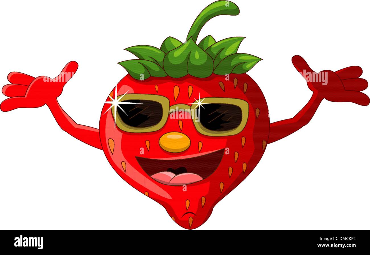 Happy strawberry cartoon character Stock-Vektorgrafiken kaufen - Alamy