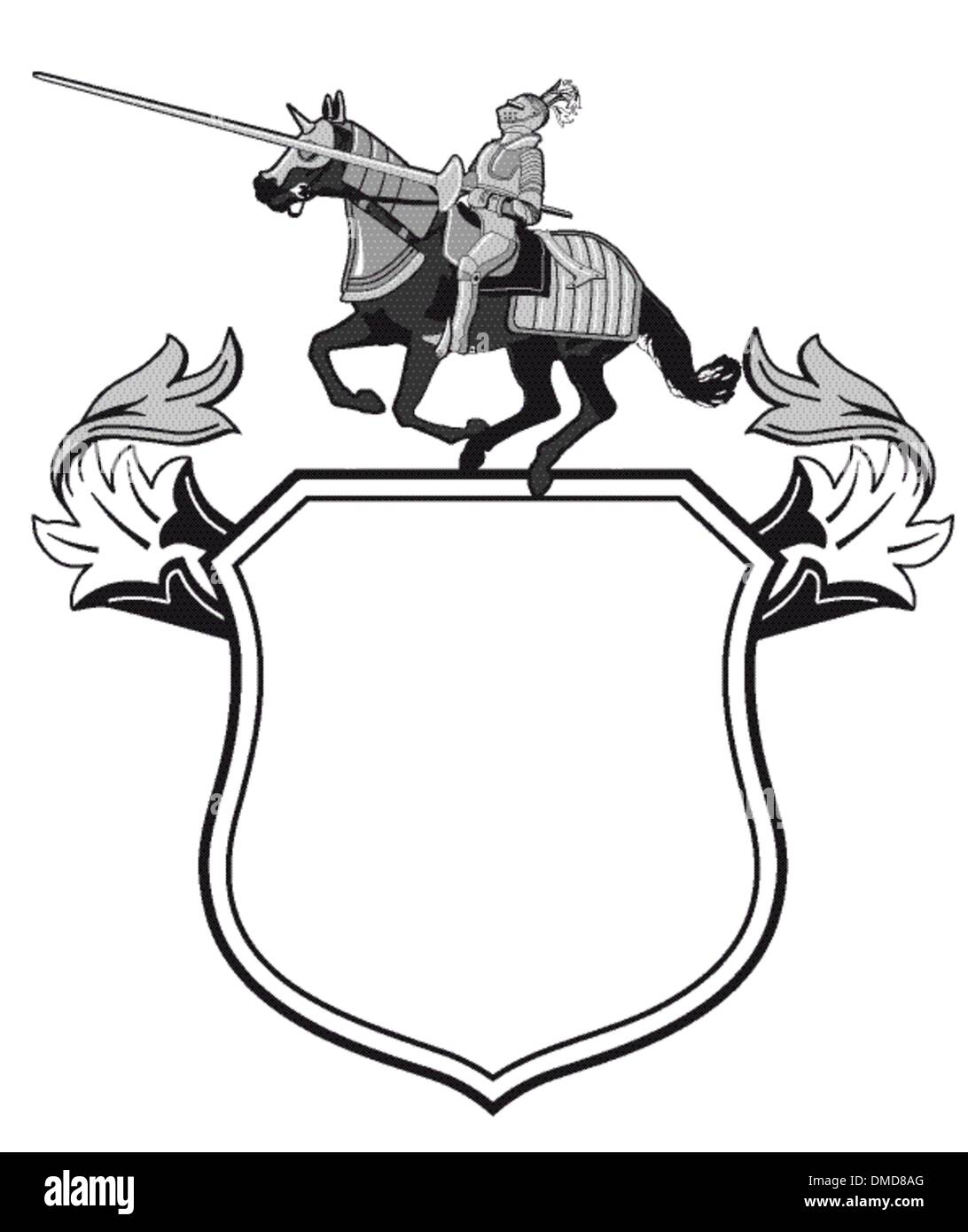 Coat of arms shield knight Stock-Vektorgrafiken kaufen - Alamy