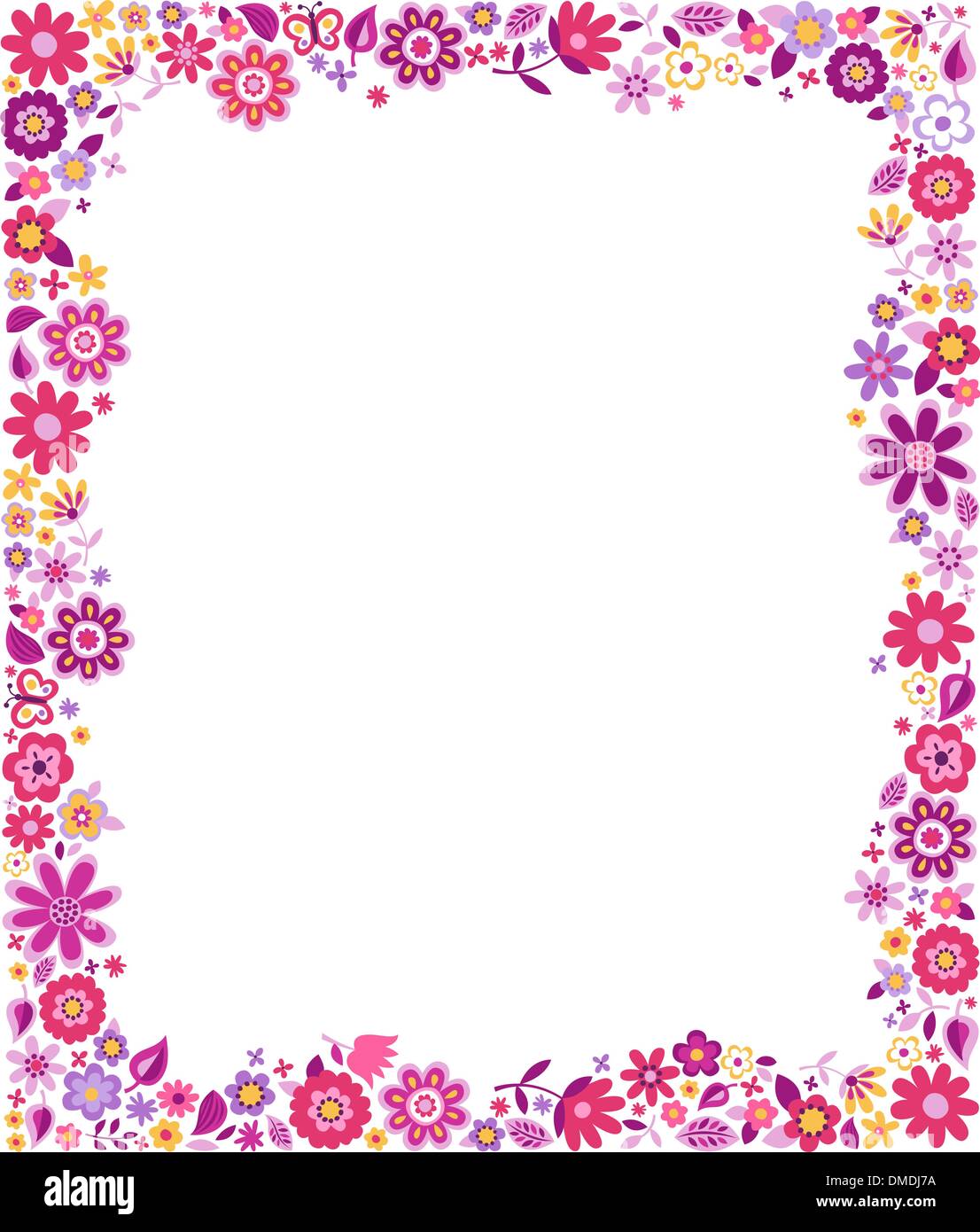 dekorative Rahmen Blumenmuster Stock-Vektorgrafik - Alamy