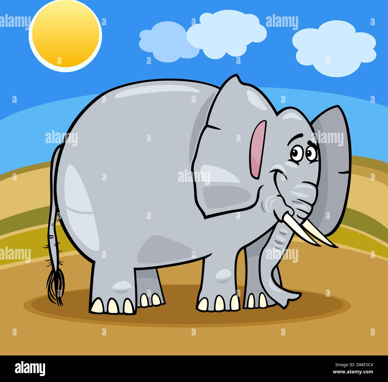 Afrikanischer Elefant cartoon illustration Stock-Vektorgrafik - Alamy