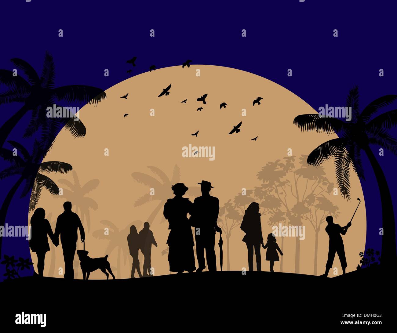 Palme familiengruppe Stock-Vektorgrafiken kaufen - Alamy