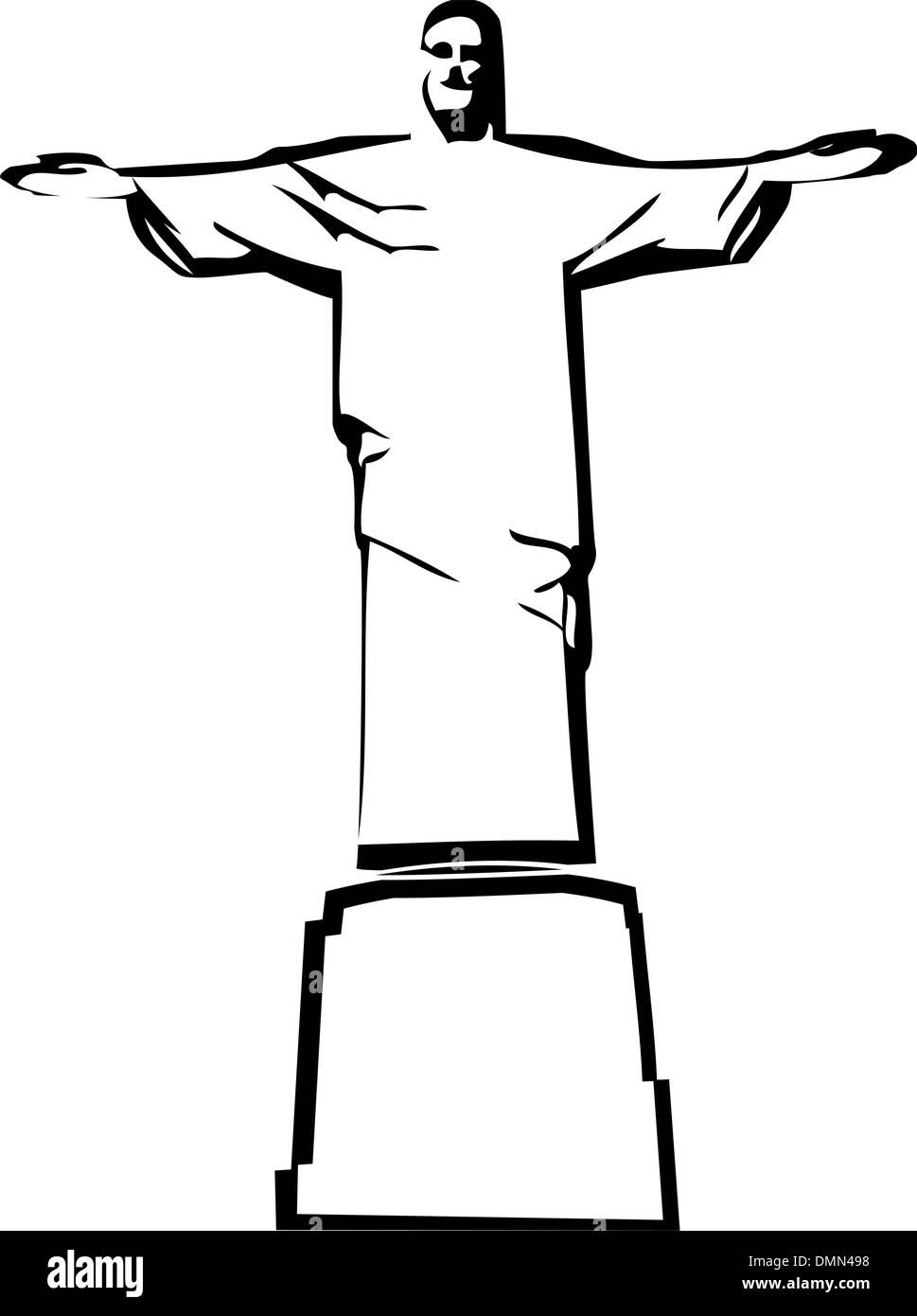 der Vektor Iesus Christus Statue Silhouette Rio De Janeiro Stock ...