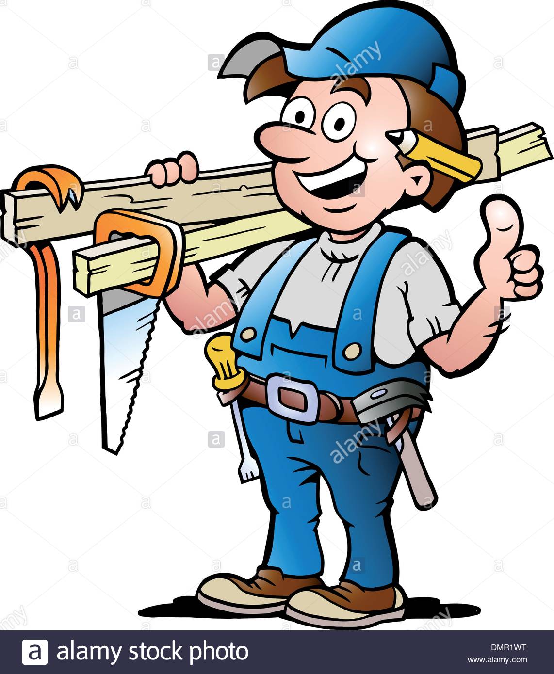 Carpenter Cartoon Vector Illustration Stockfotos & Carpenter Cartoon ...