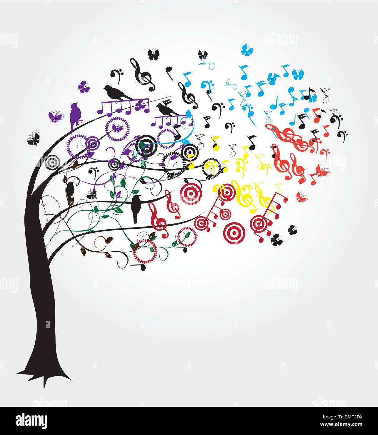 Vector illustration musical notes tree -Fotos und -Bildmaterial in ...