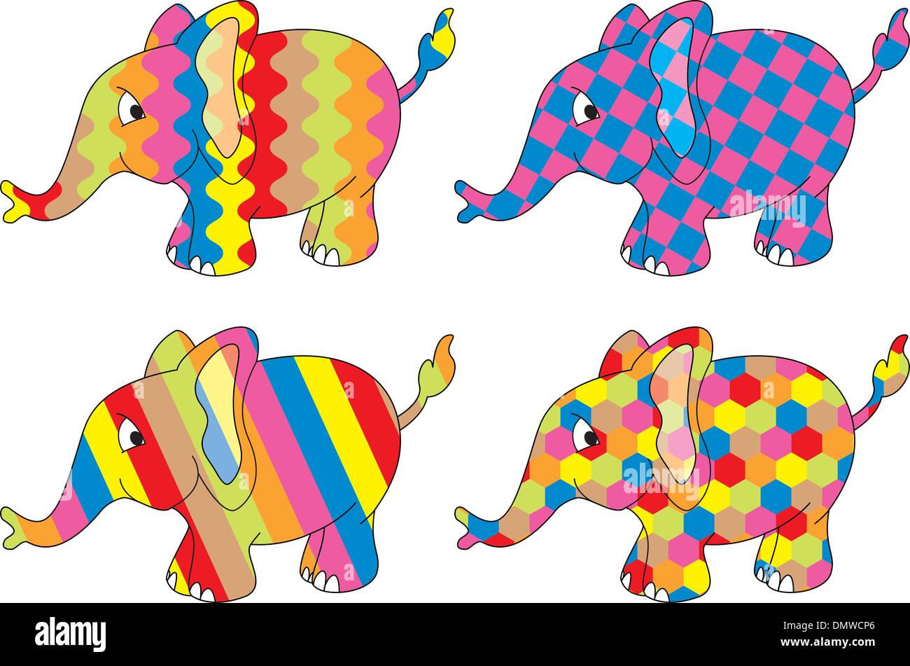 Four elephants Stock-Vektorgrafiken kaufen - Alamy