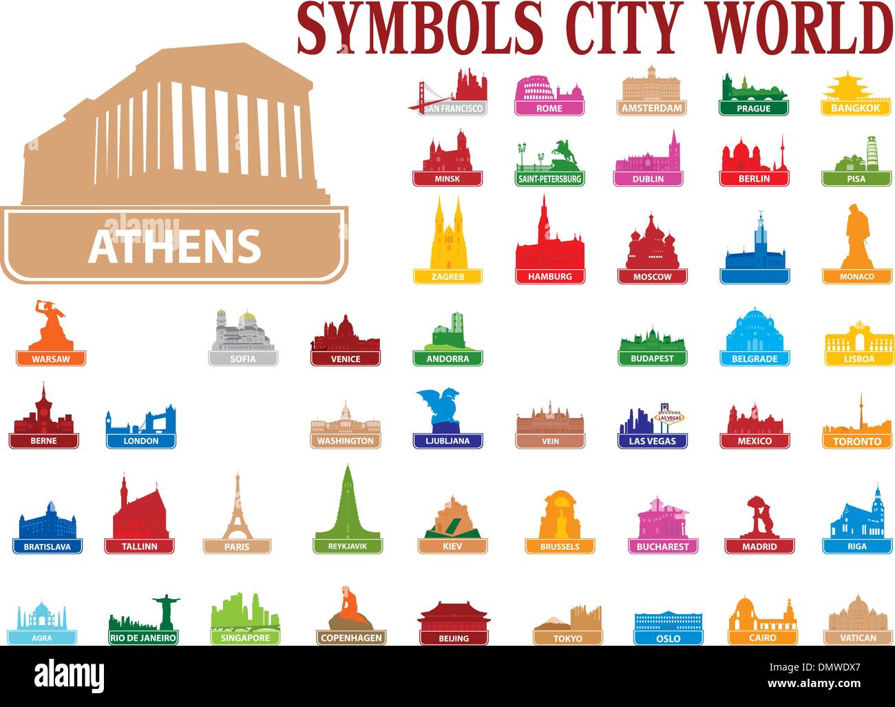 Symbole der stadt Stock-Vektorgrafiken kaufen - Alamy
