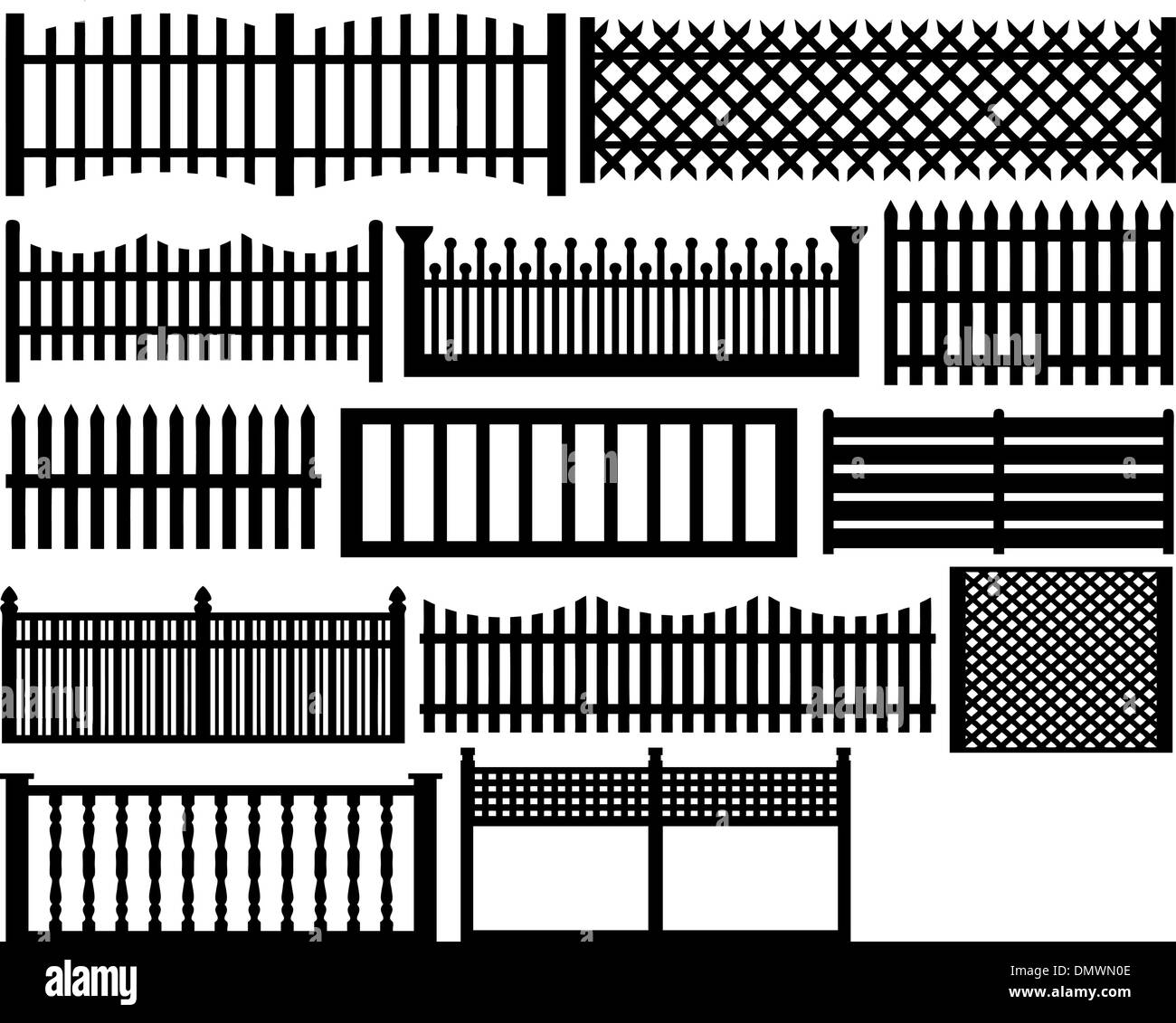 Zaun silhouette Stock-Vektorgrafiken kaufen - Alamy