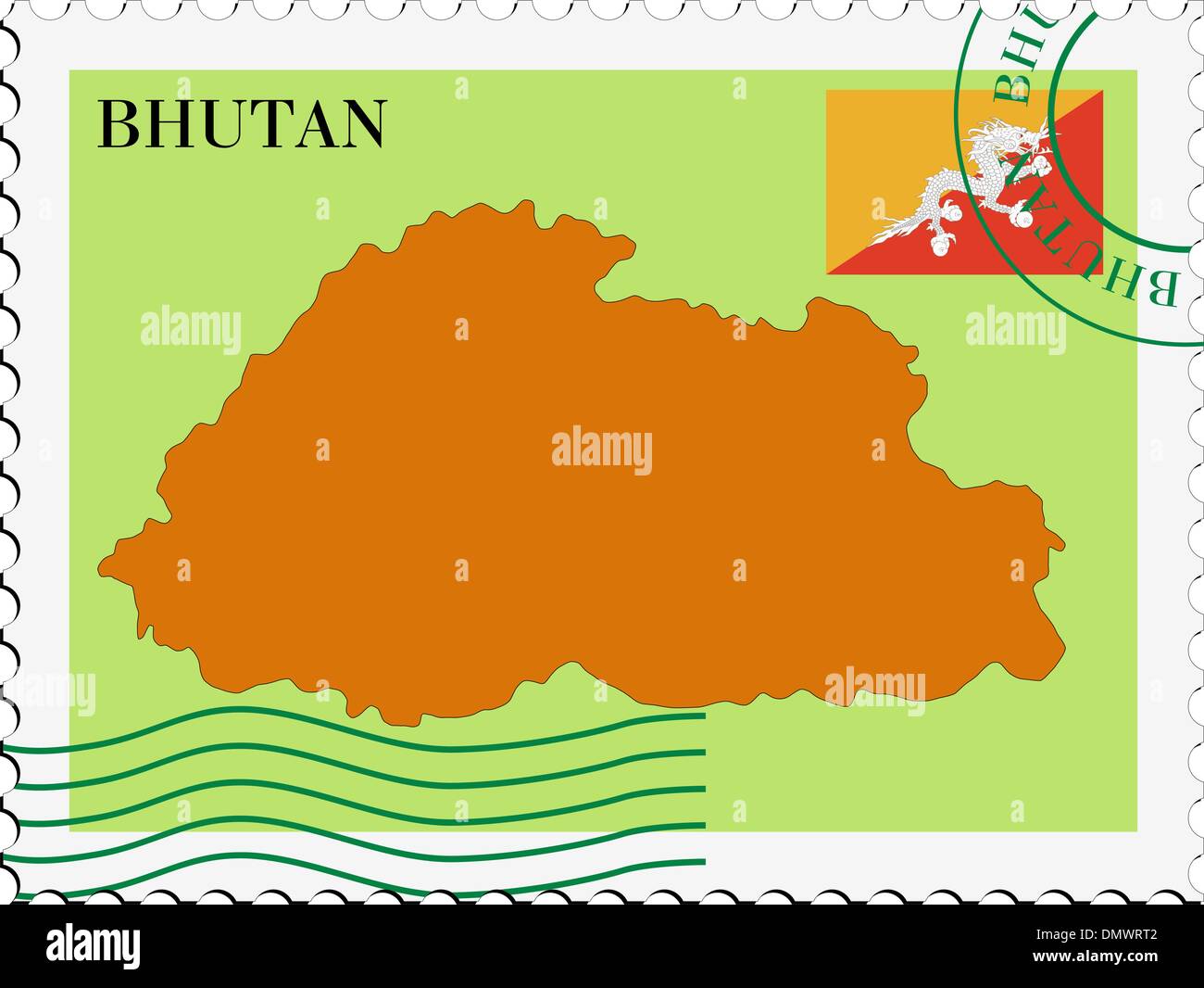 Bhutan karte flagge Stock-Vektorgrafiken kaufen - Alamy