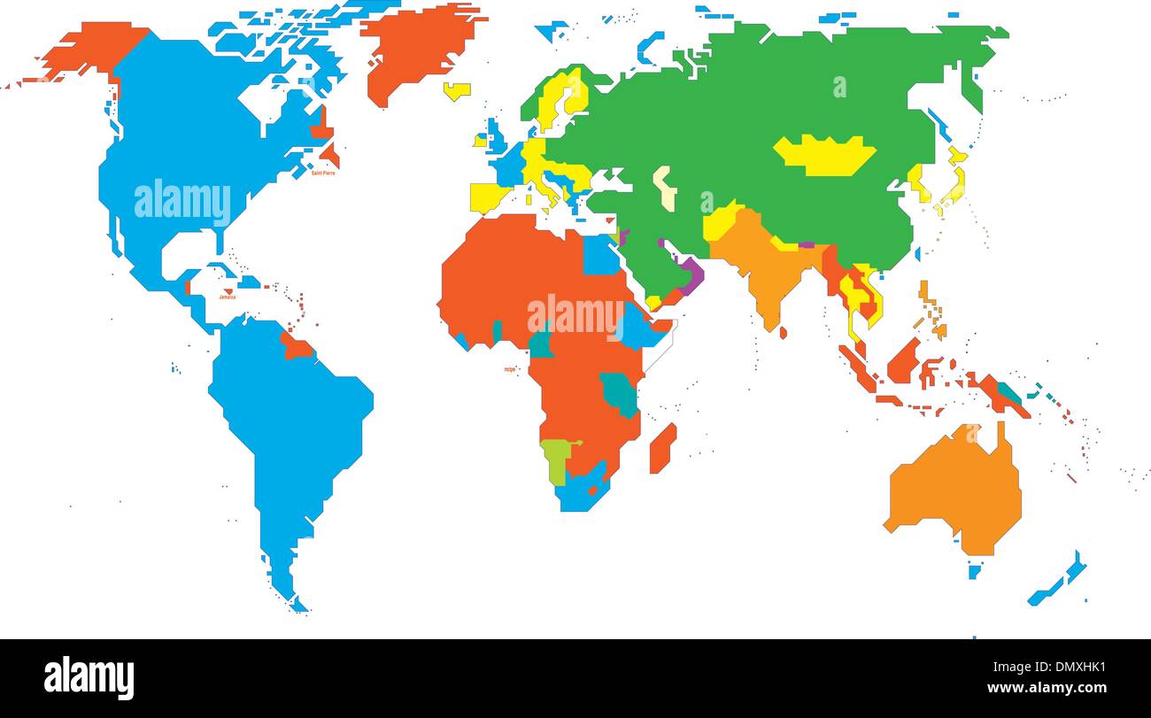 Weltkarte Worldmap Kontinente World