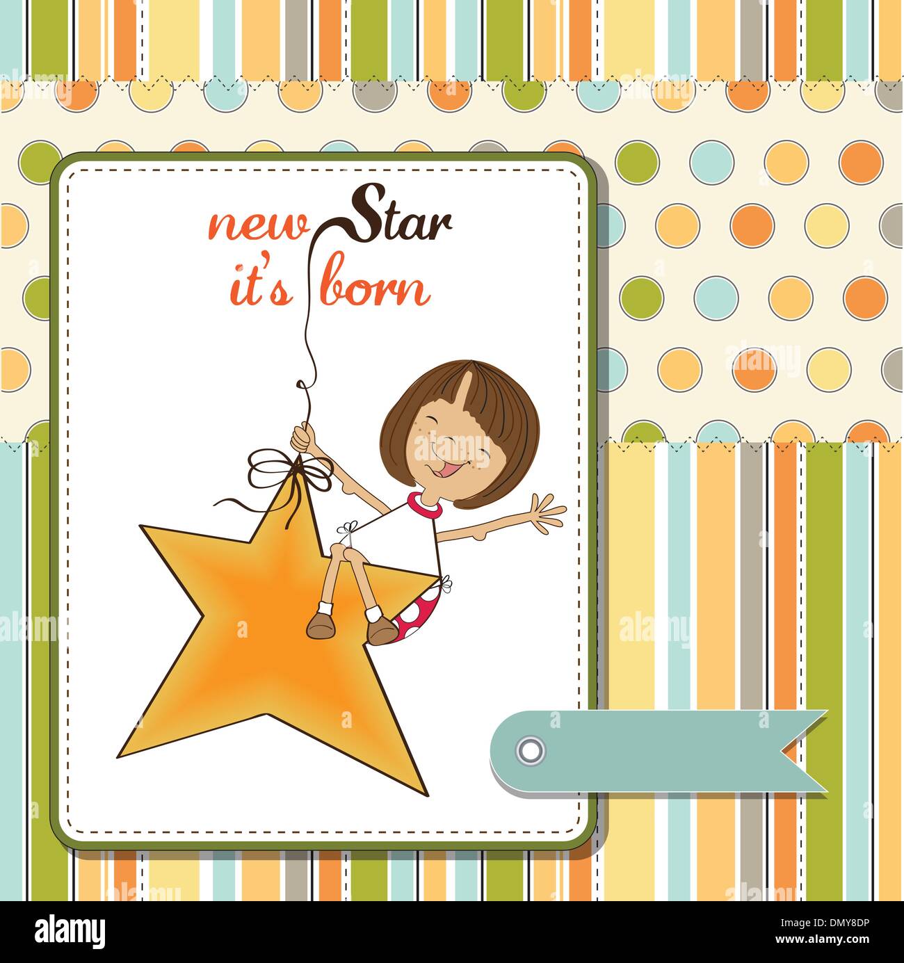 neuer Stern ist born.welcome-Baby-Karte Stock-Vektorgrafik - Alamy
