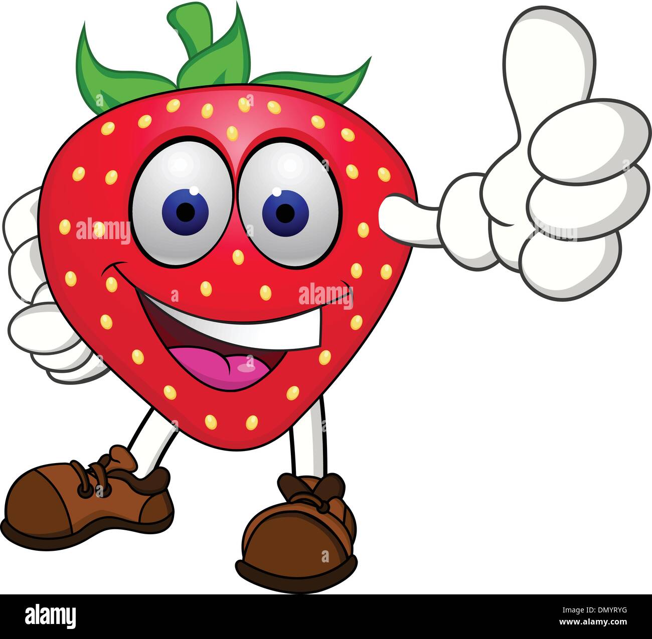 Cartoon Erdbeeren Mit Schnurrbart