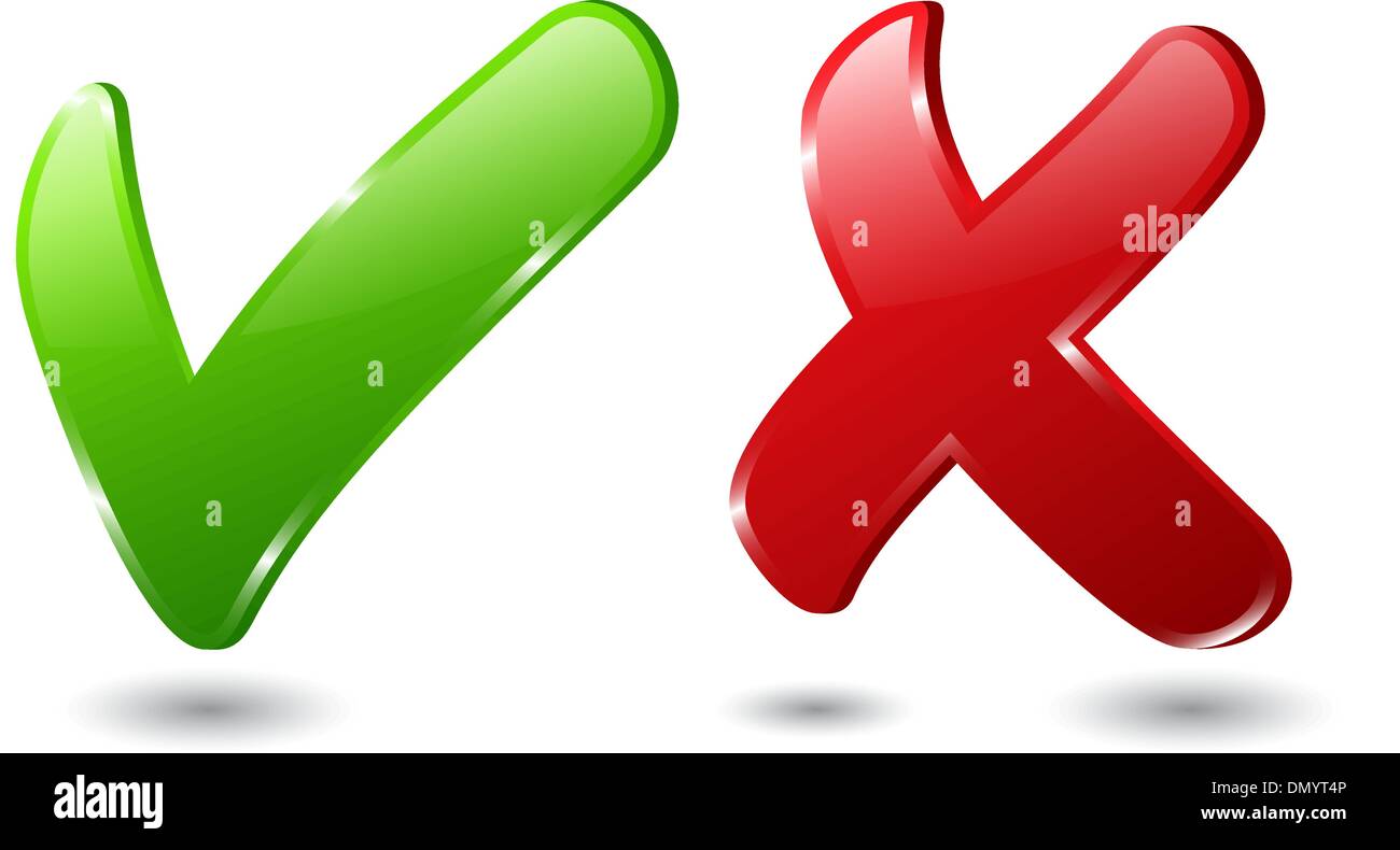 Red check mark Stock-Vektorgrafiken kaufen - Alamy