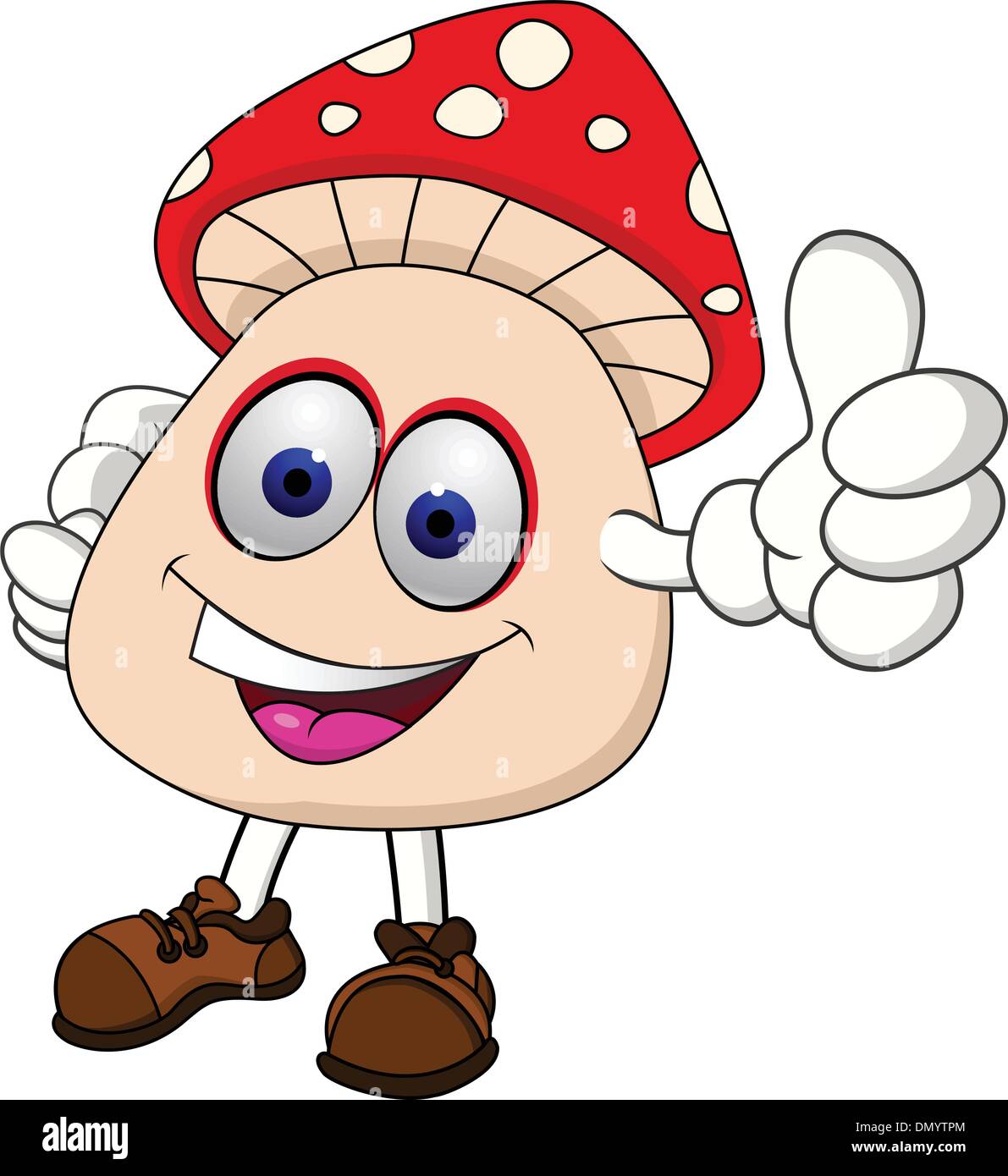 Cartoon Happy Cute Champignon Mushroom Stockfotos und -bilder Kaufen ...