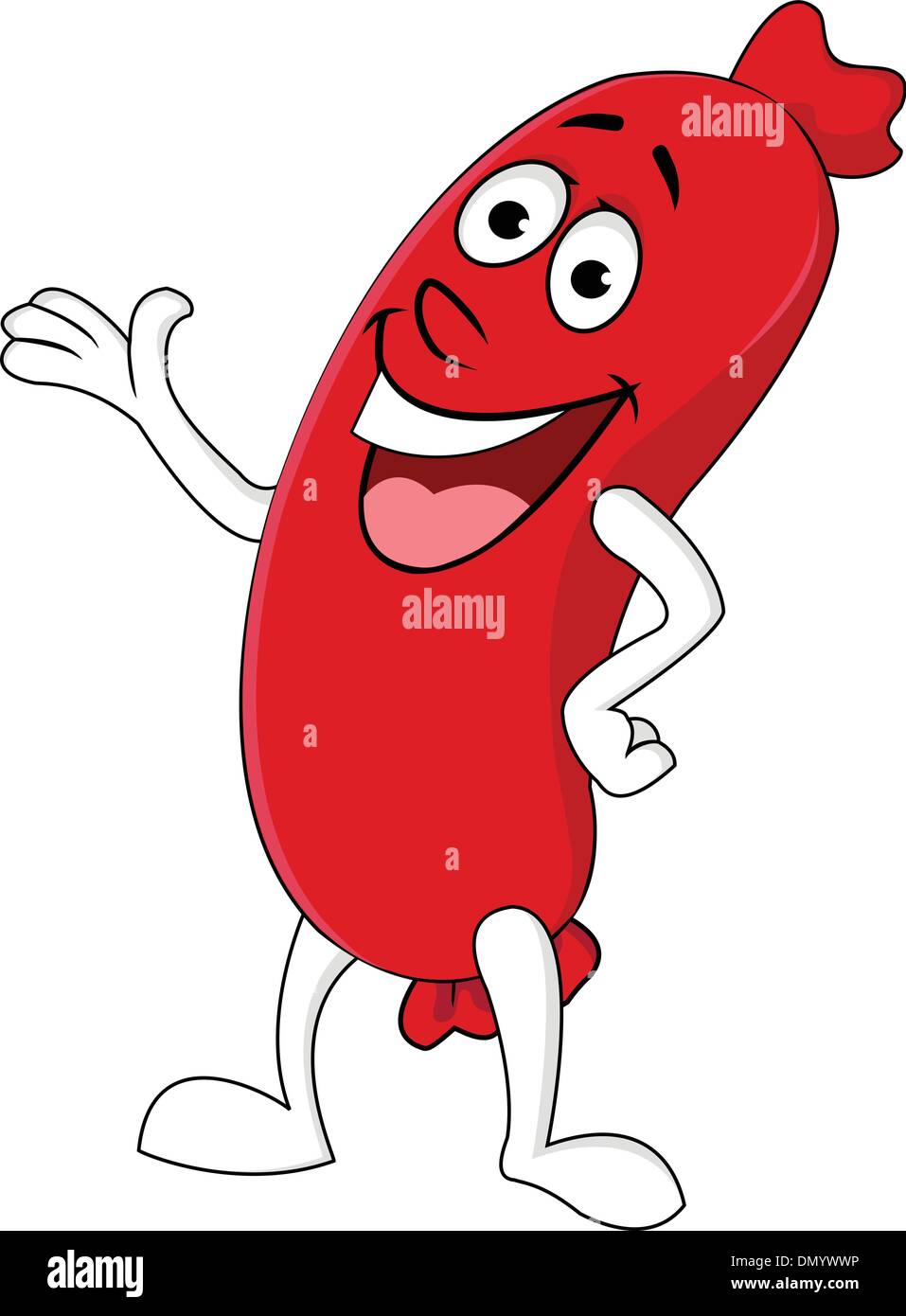 Wurst-Cartoon isoliert auf weißem Hintergrund Stock-Vektorgrafik - Alamy