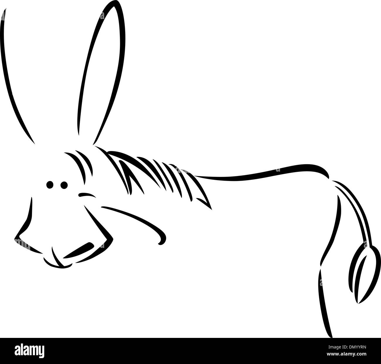 Donkey cartoon illustration Ausgeschnittene Stockfotos und -bilder ...