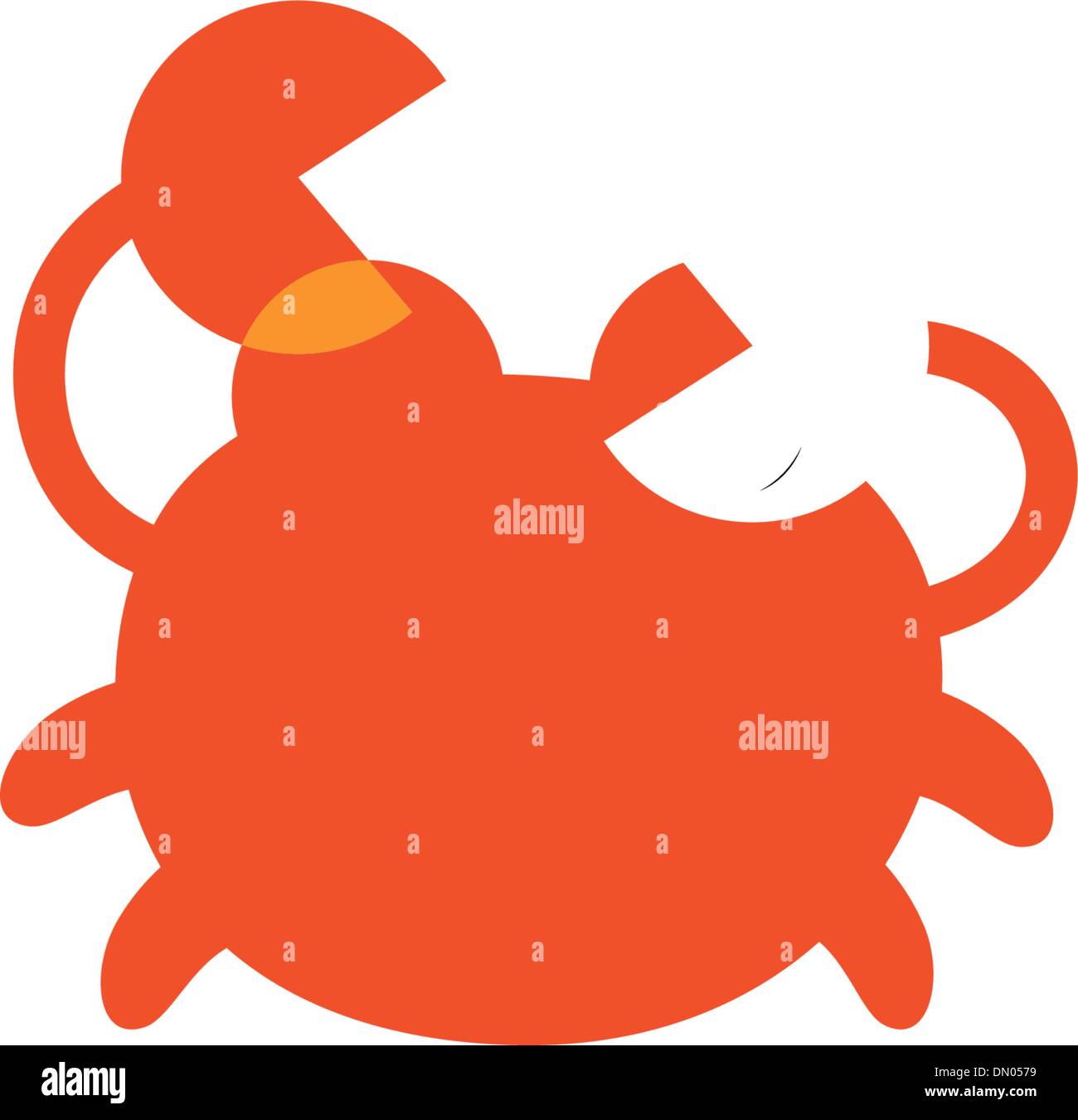 Cartoon-Krabbe in verschiedenen Posen, isoliert auf weiss Stock ...