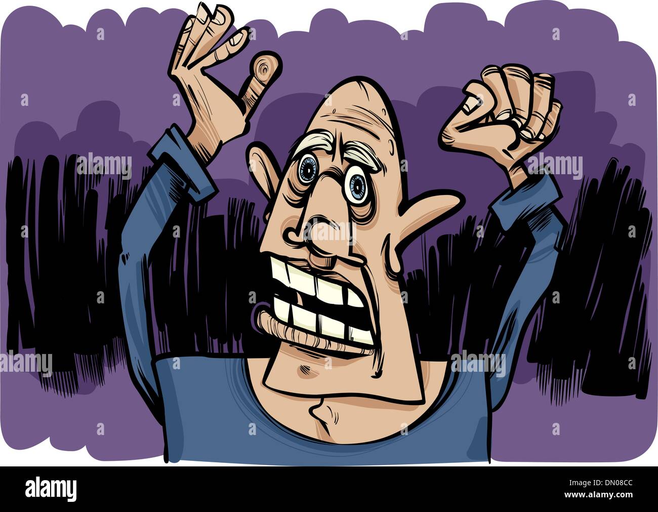 Cartoon terrified man Stock-Vektorgrafiken kaufen - Alamy