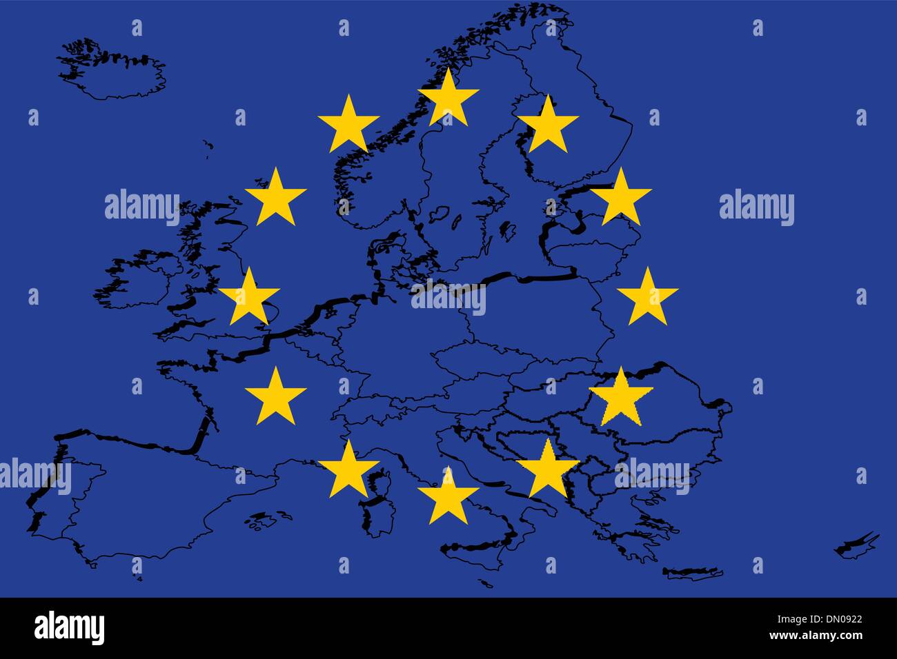 Euro und europa karte Stock-Vektorgrafiken kaufen - Alamy