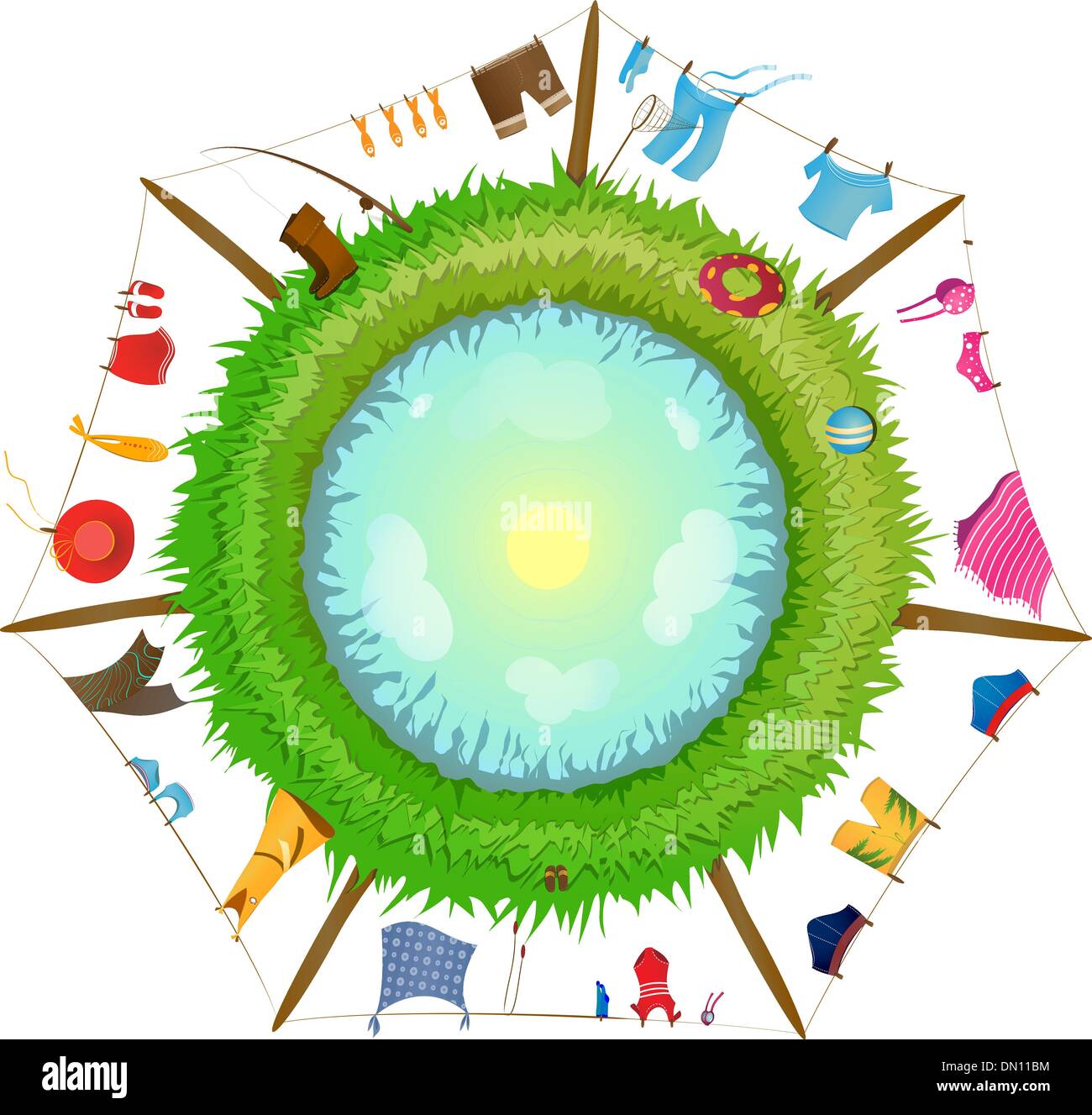 Cartoon summer water vacations -Fotos und -Bildmaterial in hoher ...