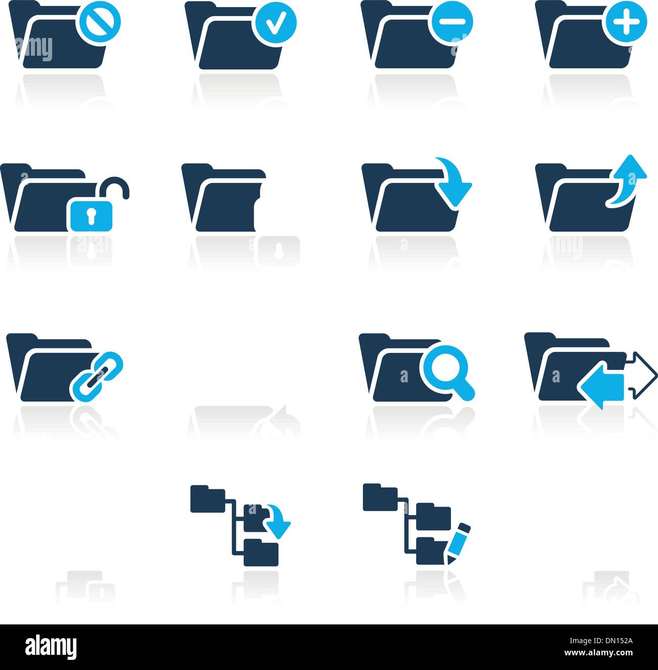 Blaue ordnersymbole Stock-Vektorgrafiken kaufen - Alamy