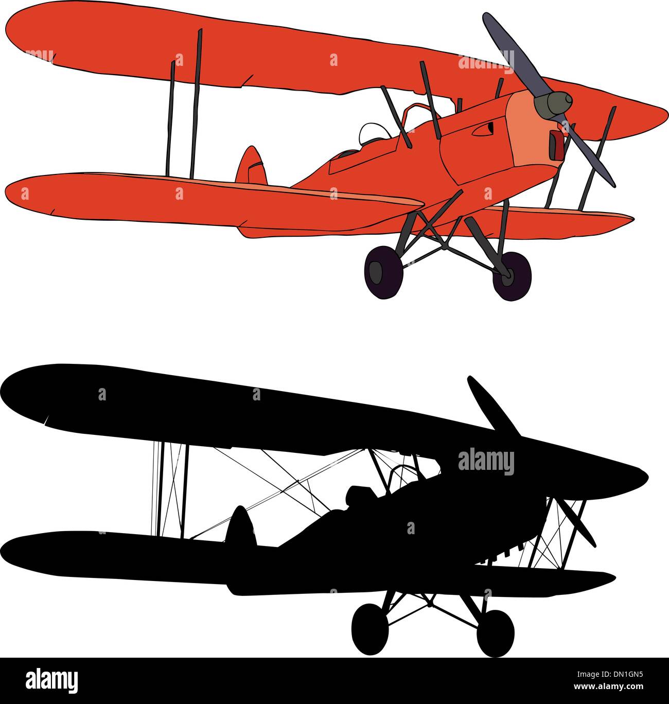 Biplane cartoon -Fotos und -Bildmaterial in hoher Auflösung – Alamy