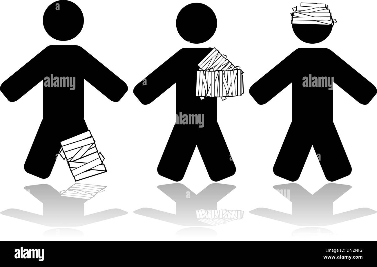 Menschen verletzen menschen verletzen Stock-Vektorgrafiken kaufen - Alamy