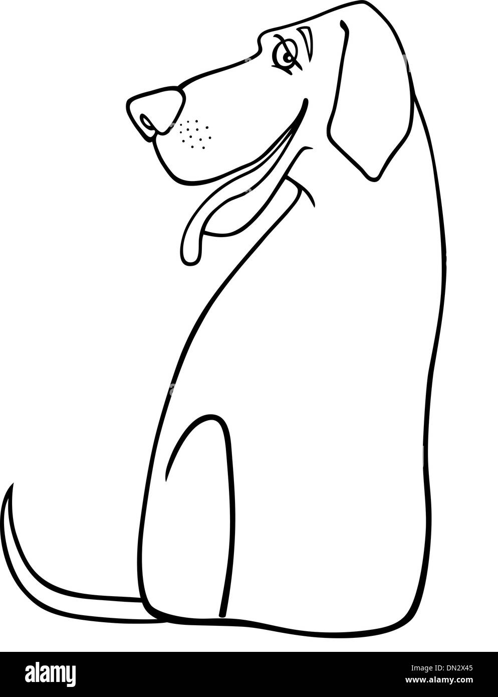 Deutsche Dogge Hund Cartoon zum Ausmalen Stock-Vektorgrafik - Alamy