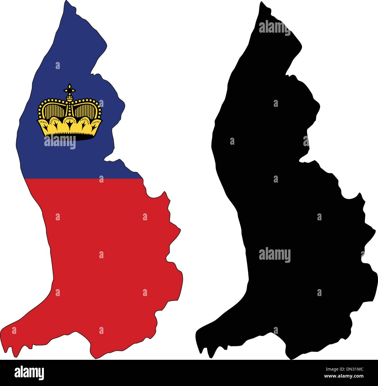Outline Map Liechtenstein Stockfotos und -bilder Kaufen - Alamy