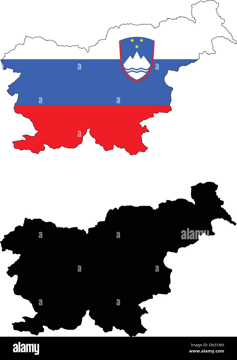 Slowenien umriss Stock-Vektorgrafiken kaufen - Alamy
