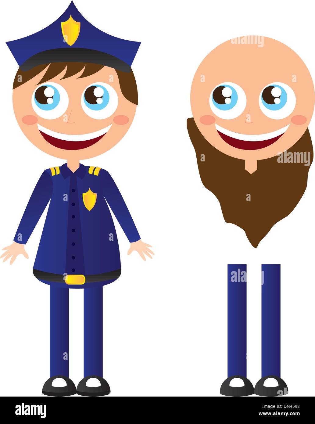 Policía hombre de dibujos animados Stock-Vektorgrafiken kaufen - Alamy