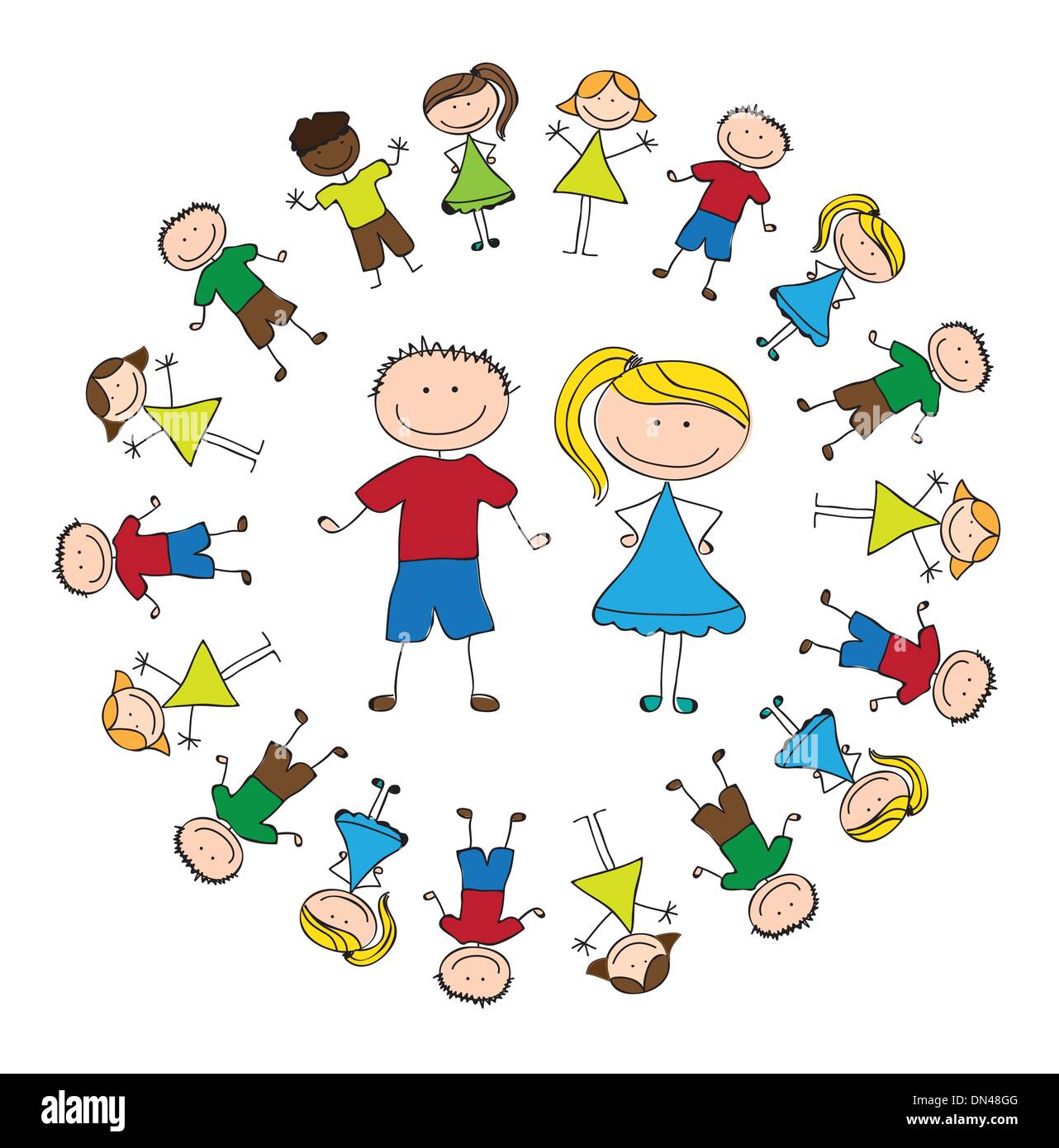 Kindliche kinder zeichnen Stock-Vektorgrafiken kaufen - Alamy