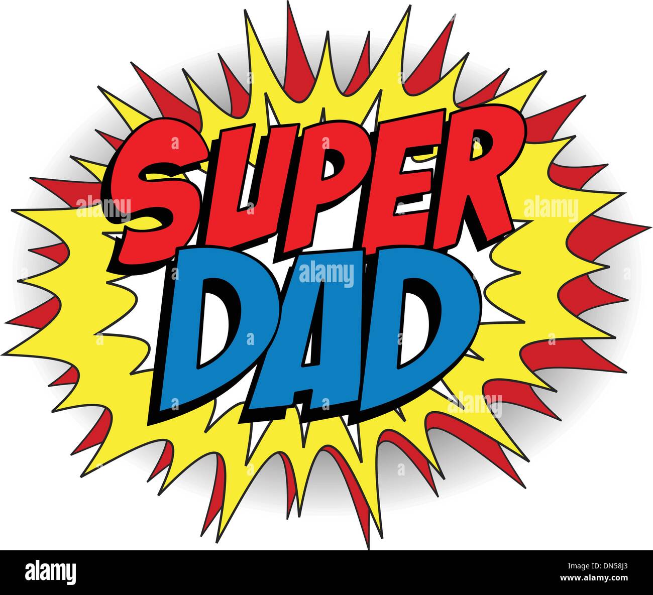 Glücklich Vater Tag Super Hero Dad Stock-Vektorgrafik - Alamy
