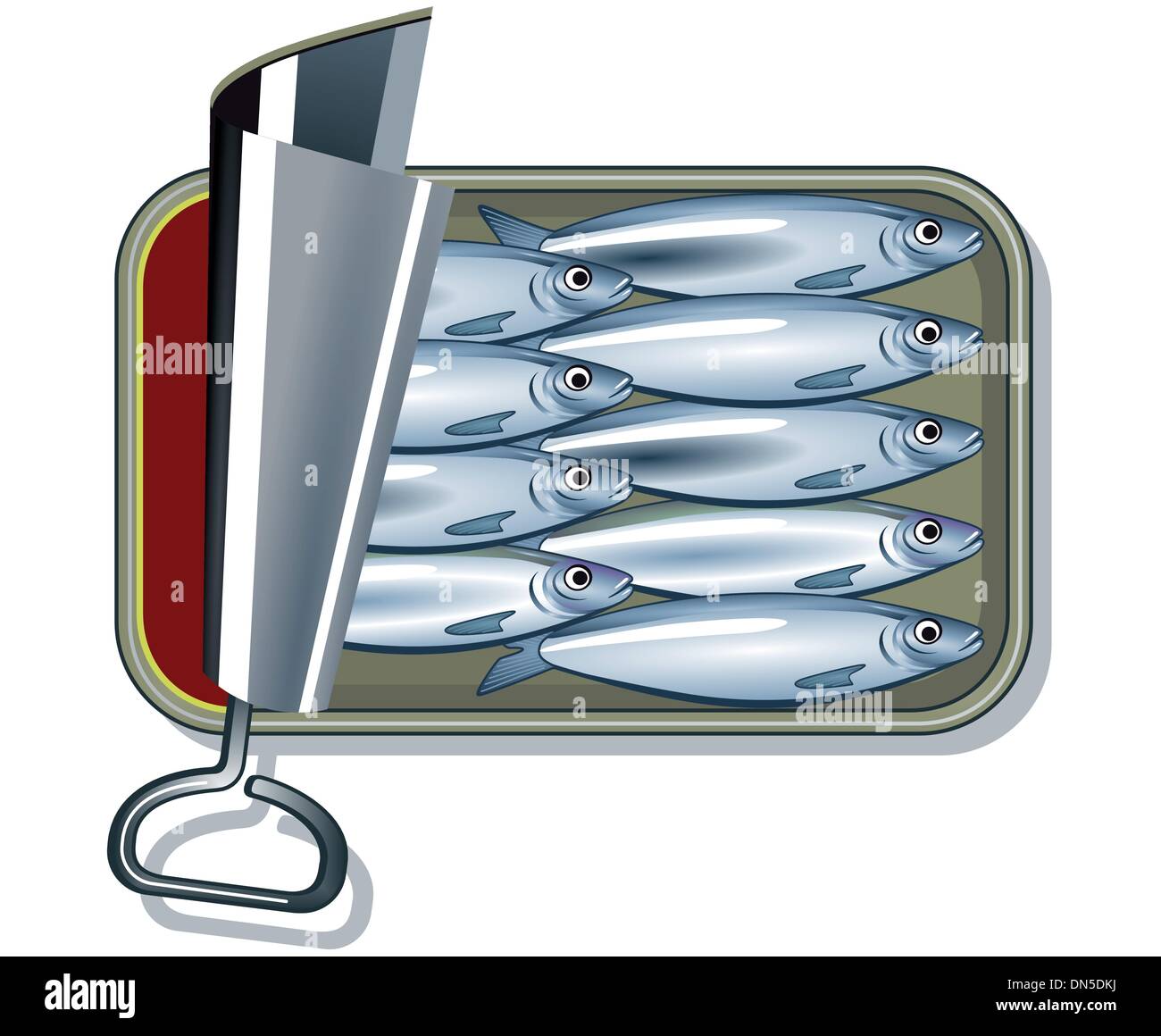 Offene dose sardinen Stock-Vektorgrafiken kaufen - Alamy