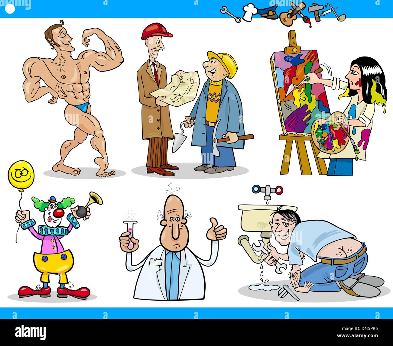 Cartoon-Leute Berufe Zeichen Satz Stock-Vektorgrafik - Alamy