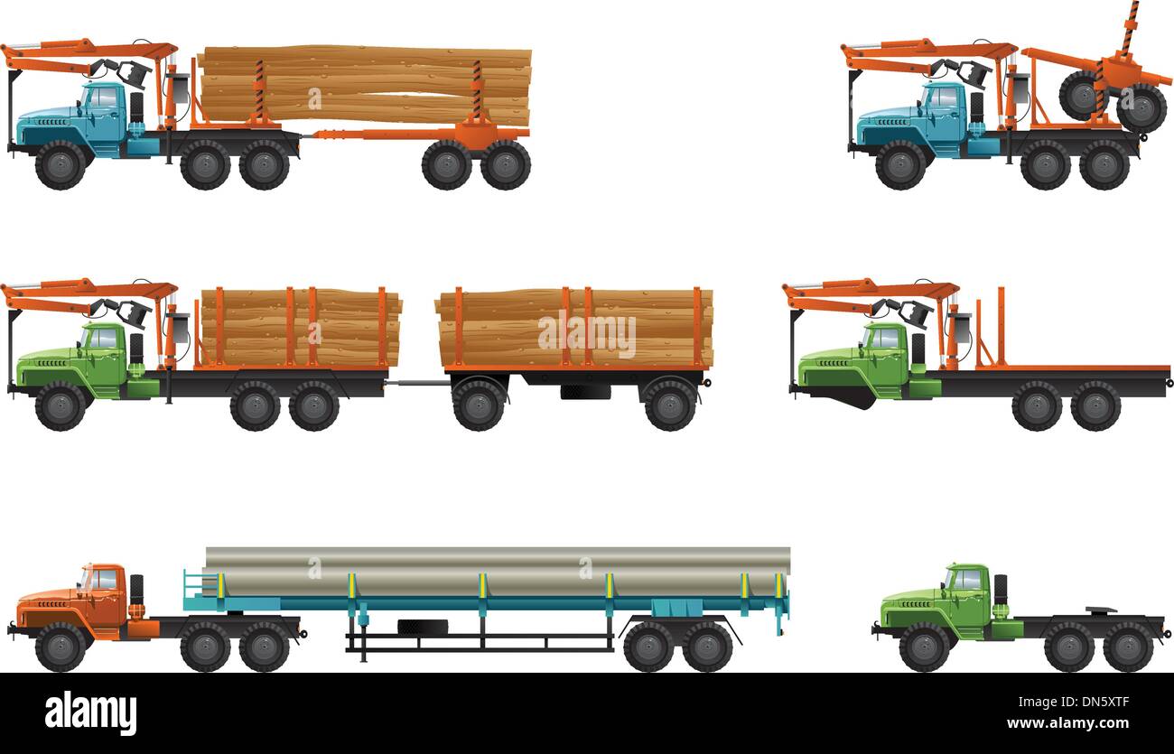 Timber trucks Stock-Vektorgrafiken kaufen - Alamy