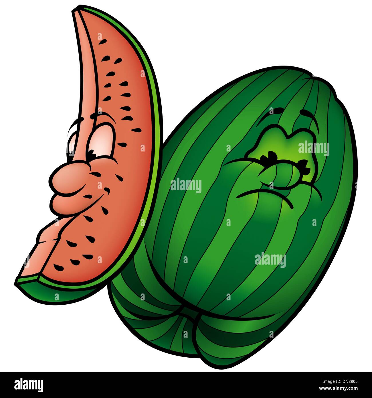 Melon fruit cartoon illustration -Fotos und -Bildmaterial in hoher ...